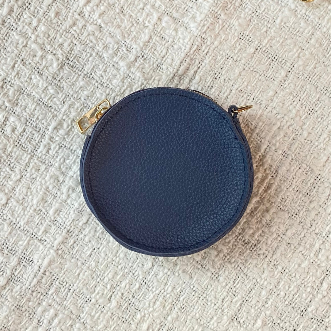 Blue with Blue Bullet Cloth on Pocket Pochette Belt with Phone Case